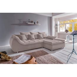 Ecksofa Inosign, B:270cm H:90cm T:170cm, braun, Microfaser PRIMABELLE (100% Polyester) / Struktur (82% Polyester, 9% Viscose, 7% Baumwolle, 2%