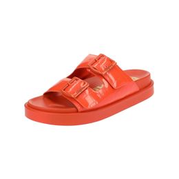 Buffalo Damen Pantolette "Buffalo Pantoletten Lederimitat", Gr. 40, orange, Lederimitat, Schuhe