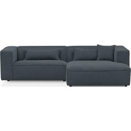 Ecksofa, B:267cm H:66cm T:167cm, grau, LeGer Home by Lena Gercke, 100% Polyester, Wohnzimmer, Sofas, "PIARA mit Kedernaht, Cord, Leinenoptik o.