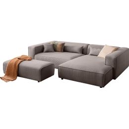 Ecksofa, B:288cm H:66cm T:198cm, beige, LeGer Home by Lena Gercke, 100% Polyester, Sofas, "PIARA XXL, L-Form, Schlaffunktion, Cord, Leinenoptik o.