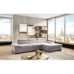 Sit & More Ecksofa SIT & MORE, B:286cm H:73cm T:174cm, silber, 98% Polyester, 2% Polyamid, Wohnzimmer, Sofas, "Alcudia L-Form", wahlweise mit Bettfunktion
