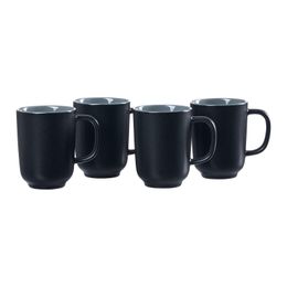 Ritzenhoff & Breker Becher "Kaffeebecher Jasper 285 ml 4er Set", schwarz, RITZENHOFF & BREKER, Trinkgefäße