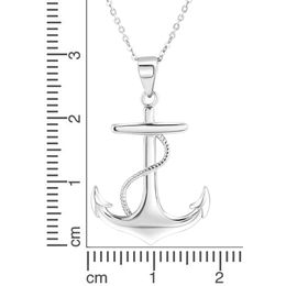 Firetti Damen Kette mit Anh&auml;nger "Schmuck Geschenk Silber 925 Halsschmuck Halskette Ankerkette Anker", Silber 925 (Sterlingsilber), L: 45 B: 1mm,