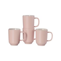 Ritzenhoff & Breker Becher "Kaffeebecher Jasper 285 ml 4er Set", rosa, RITZENHOFF & BREKER, Trinkgefäße