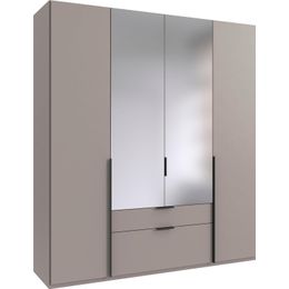 Drehtürenschrank wimex, B:180cm H:208cm T:58cm, schwarz, Holzwerkstoff, Schränke, "Mugano", wahlweise mit oder ohne Spiegel, mit Schubladen