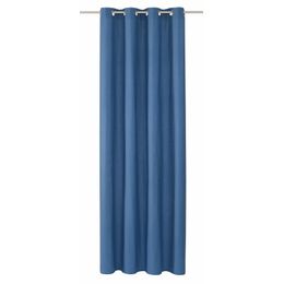 Vorhang Tom Tailor HOME, B:135cm H:245cm, blau, Wirkware, Baumwolle, Wohnzimmer, Gardinen, "DOVE"