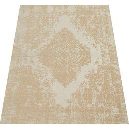 Teppich Paco Home, B:80cm H:13mm L:150cm, beige, Baumwolle, Polyester, Wohnzimmer, Teppiche, "Mariba 200", Kurzflor, meliert, Orient-Optik, Hoch-Tief