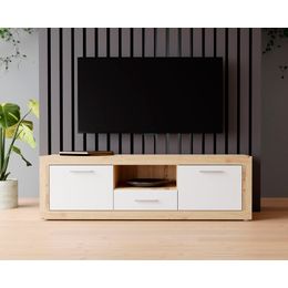 Lowboard FORTE, B:147,8cm H:49,9cm T:41cm, wei&szlig;, Spanplatte, Wohnzimmer, Sideboards, "Baccio TV-Board, TV-Schrank", Breite 148 cm, H&ouml;he 50 cm, 2