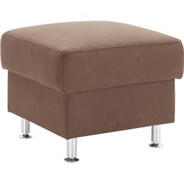 Sit & More Hocker SIT & MORE, B:58cm H:47cm T:58cm, braun, Luxus-Microfaser (90% Polyester, 10% Polyamid);Flachgewebe (100% Polyester);Struktur (100%