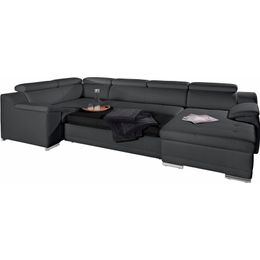 Sit & More Wohnlandschaft SIT & MORE, B:336cm H:93cm T:193cm, schwarz, Kunstleder SOFTLUX;Struktur ( 100% Polyester), Sofas, "Top Andiamo U-Form", mit