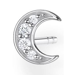 Thomas Sabo Damen Single-Ohrstecker "Mond pavé gold, Mond pavé silber", Silber 925 (Sterlingsilber), bunt, Silber 925 (Sterlingsilber), Ohrringe, mit