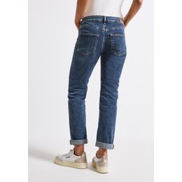 Street One Damen Loose-fit-Jeans, blau, Gr. 27, unifarben, Jeans, 79% Baumwolle, 15% Polyester, 4% Elastomultiester, 2% Elasthan, Jeans, Middle Waist