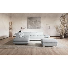 Ecksofa COTTA, B:277cm H:91cm T:104cm, grau, Softlux-Kunstleder;Luxus-Kunstleder, Wohnzimmer, Sofas, "Enterprise L-Form", mit Arm- &