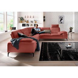 Ecksofa W.Schillig, B:318cm H:83cm T:298cm, rot, Longlife Xtra-Leder Z73: Naturwalkleder der Luxusklasse aus den erlesensten Rohhäuten. Hautstärke 1,