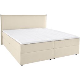 Boxbett s.Oliver "Alissia", beige, B:198cm L:206cm, Komplettbetten, Boxbett mit Bettkasten, inkl. Topper