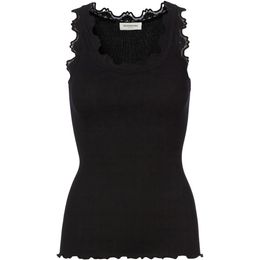 rosemunde Damen Tanktop "Babette Silk Top", Gr. XL, schwarz, Feinripp, Obermaterial: 70% Seide, 30% Baumwolle, unifarben, Tops,