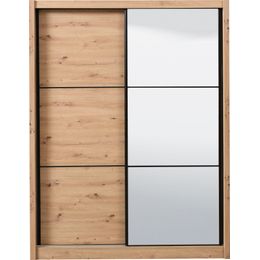 Schwebet&uuml;renschrank Inosign, B:166,5cm H:215,5cm T:61cm, braun, Spanplatte, Schr&auml;nke, "Navara Kleiderschrank mit Spiegel W&auml;scheschrank Garderobe",