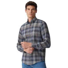 Casamoda Herren Langarmhemd "Casamoda Freizeithemd kariert", blau, Gr. XXXL, kariert, 100% Baumwolle, Hemden