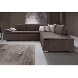 Ecksofa Inosign, B:324cm H:95cm T:218cm, grau, Struktur ( 100% Polyester);Luxus-Microfaser (100% Polyester), Wohnzimmer, Sofas, "Night & Day L-Form,
