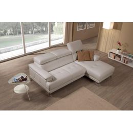 Ecksofa Egoitaliano, B:250cm H:99cm T:166cm, grau, Leder &raquo;BULL&laquo; (echtes Rindsleder). Geschliffenes, pigmentiertes und behandeltes Rindsleder mit