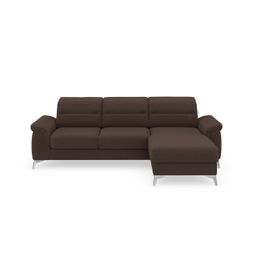 Sit & More Ecksofa SIT & MORE, B:258cm H:85cm T:170cm, braun, 98% Polyester, 2% Polyamid, Wohnzimmer, Sofas, "Sinatra L-Form", mit Recamiere, optinal mit