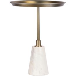 Beistelltisch Kayoom, B:38cm H:51cm T:38cm, gold, 95% Eisen, 5% Aluminium / Sockel: Marmor, Wohnzimmer, Tische, "Grant 125, aus Handmanufaktur",