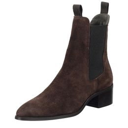 Gant Damen Stiefelette "St Broomly", Gr. 37, braun, Veloursleder, Schuhe, Business Stiefelette, Schlupfboots in spitzer Form mit Blockabsatz