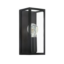 Eglo Wandleuchte "AMEZOLA Wandlampe, Stahl und Glas, Lampe, E27, IP44, Schlafzimmerlampe", 1, H: 26cm, 1 Stk., schwarz, Wohnzimmer, Leuchten,