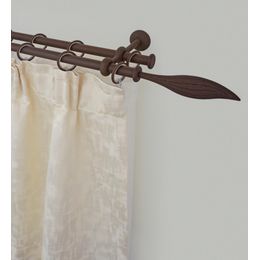 Gardinenstange Garesa, L:180cm &Oslash;:16mm, braun, Metall, Gardinenstangen, "ESPERANCA", rustikale Vorhanggarnitur, verl&auml;ngerbar, Eisen, mit Ringe
