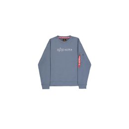Herren Sweater "Alpha Label Sweatshirt", blau, Gr. XS, Alpha Industries, Obermaterial: 80% Baumwolle, 20% Polyester, Sweatshirts
