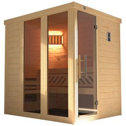 Weka Sauna "Kemi Panorama", Bio-Kombiofen, externe Steuerung, 7,5 kW, beige, Saunen, 7,5 kW Bio-Ofen mit ext. Steuerung