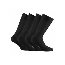 Rohner Socks Herren Kurzsocken "Socken Bamboo 2er pack 4er Pack", Gr. 43, schwarz, Obermaterial: 80% Viskose CV. 18% Polyamid PA. 2% Elasthan EL.,