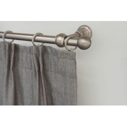 Gardinenstange Garesa, L:350cm &Oslash;:20mm, silber, Metall, Gardinenstangen, "ANDREA", Vorhanggarnitur, verl&auml;ngerbar, Endknopf Kugel kurz, mit Ringen