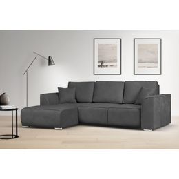 Ecksofa OTTO HOME, B:265cm H:86cm T:170cm, grau, 100% Polyester, Wohnzimmer, Sofas, "BEATRICE optionale Schlafsofa mit Bettkasten, B/T/H: 265/170/86