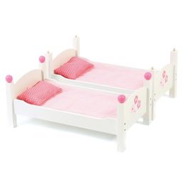 Bayer Chic 2000 CHIC2000 Kinder Puppenbett "Fiori", wei&szlig;, Holz, Stoff, B:50cm H:44cm T:50cm, Puppenm&ouml;bel