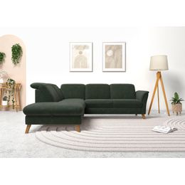 Sit & More Ecksofa SIT & MORE, B:250cm H:91cm T:220cm, gr&uuml;n, 90% Polyester 10%Polyamid, Wohnzimmer, Sofas, "Romero L-Form", wahlweise mit oder ohne TV-Funktion,