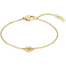 BOSS Damen Armkette "DOUBLE B PETIT", 16cm, Edelstahl, gold, Edelstahl, Armb&auml;nder