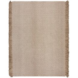 Teppich FLAIR RUGS, B:200cm H:4mm L:290cm, beige, Kunstfaser, Wolle, Wohnzimmer, Teppiche, "Rene", aus gewebter Wolle