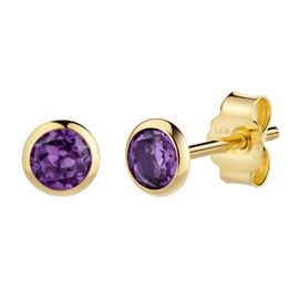 Vivance Damen Paar Ohrstecker "585/- Gelbgold Amethyst", one-size, Gold, gelb, Gold, Ohrringe
