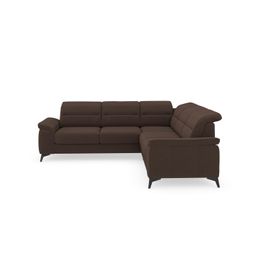 Sit & More Ecksofa SIT & MORE, B:251cm H:85cm T:231cm, braun, 98% Polyester, 2% Polyamid, Wohnzimmer, Sofas, "Sinatra L-Form", optinal mit Kopfteilverstellung