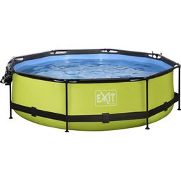 Framepool EXIT, H:76cm &Oslash;:300cm, gr&uuml;n, Schwimmbecken, "inkl. multifunktionaler Abdeckung", &Oslash;xH: 300x76 cm, mit Filterkartuschen-Pumpe und Abdeckung