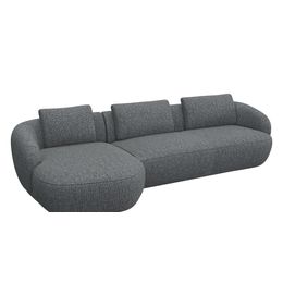 Wohnlandschaft FLEXLUX, B:307cm H:85cm T:146cm, gr&uuml;n, 100% Polyester, Sofas, "Torino, rund, L-Form, Sofa-Ecke mit Recamiere, Longchair-Sofa",