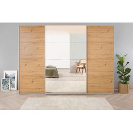 Schwebet&uuml;renschrank Rauch "Kleiderschrank Schrank Garderobe BESTSELLER KOLUNA mit Spiegel", eiche artisan, B:315cm H:210cm T:62cm, Holzwerkstoff, Schr&auml;nke, Schwebet&uuml;renschrank, inkl. 2 Innenschubladen sowie extra Einlegeb&ouml;den MADE IN GERMANY, Topseller