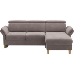 Home Affaire Ecksofa OTTO HOME, B:253cm H:84cm T:166cmtaupe, 90% Polyester, 10% Polyamid, Wohnzimmer, Sofas, "Glendale, L-Form", inkl. Kopfteilverstellung,
