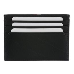 Tommy Hilfiger Damen Kartenetui "TH PREM LEA CC HOLDER", schwarz, Leder, unifarben, Kleinlederwaren, Unisex Geldbeutel, Portemonnaie mit