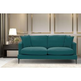2-Sitzer Home Affaire, B:151cm H:80cm T:97cm, blau, Samtoptik (100% Polyester);Struktur (100% Polyester), Sofas, "Cozy elegantes Designsofa, Ma&szlig;e