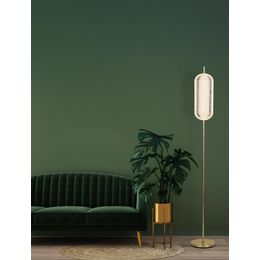 Searchlight Stehlampe "Capsule LED Floor Lamp, Satin Brass Metal and Acrylic Shade", 1, &Oslash; 22cm H: 154cm, 1 Stk.messing, Wohnzimmer, Leuchten