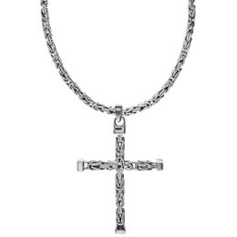 Firetti Herren Kette mit Anhänger "Schmuck Geschenk Silber 925 Halsschmuck Halskette 4-kant Königskette", Silber 925 (Sterlingsilber), L: 60, silber,
