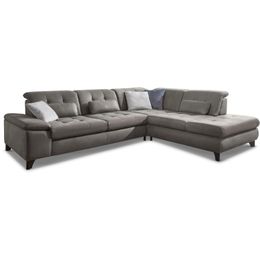 Ecksofa DIE PLANBAR, B:310cm H:85cm T:260cm, grau, 100% Polyester, Wohnzimmer, Sofas, "MP-IN18012 L-Form mit Federkern-Polsterung", wahlweise mit
