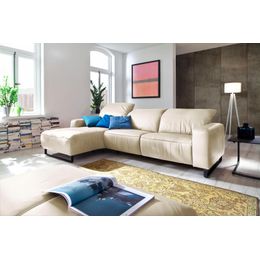 Ecksofa Home Affaire, B:290cm H:85cm T:180cm, beige, NaturLEDER (echtes Rindsleder);Luxus-Microfaser Lederoptik 100% Polyester, , Wohnzimmer, Sofas,
